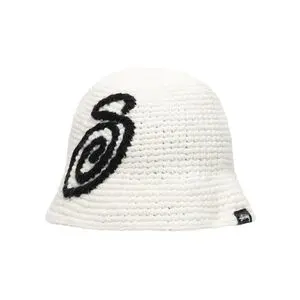 StÜssy Swirly S Knit Bucket Hat - Cream
