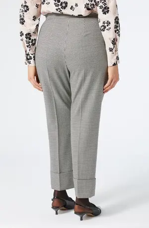 Marina Rinaldi Houndstooth Virgin Wool Cuff Pants