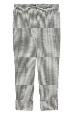 Marina Rinaldi Houndstooth Virgin Wool Cuff Pants