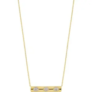 Bony Levy Mika Oval Diamond Cluster Bar Necklace - 18k Yellow Gold