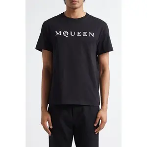 Alexander McQueen Logo Graphic T-shirt - Black/ White