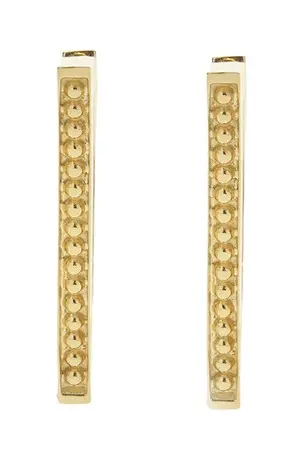 Lagos 18k Caviar Triangle Hoop Earrings
