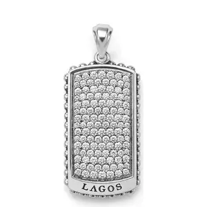 Lagos Sterling Diamond Pave Enhancer Pendant - Silver