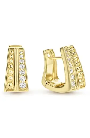Lagos 18k Diamond Hoop Earrings - Gold