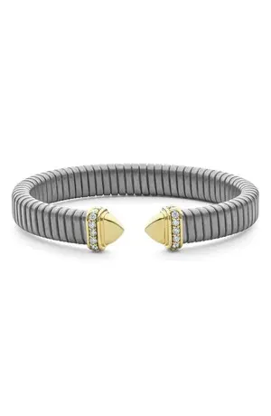 Lagos Diamond And 18k Gold Cuff Bracelet - Two-tone