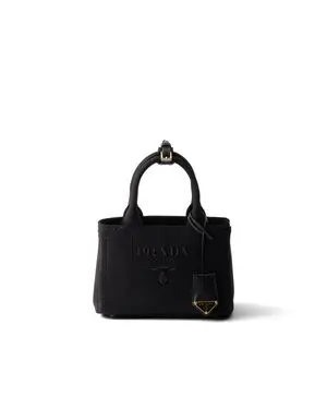 Prada Jardinière Mini Canvas Handbag - Black