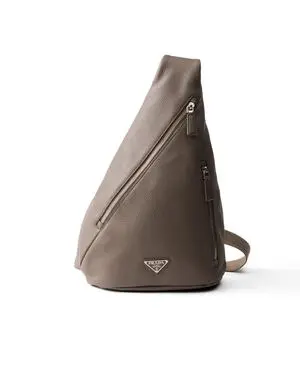 Prada Leather Crossbody Bag - Grey