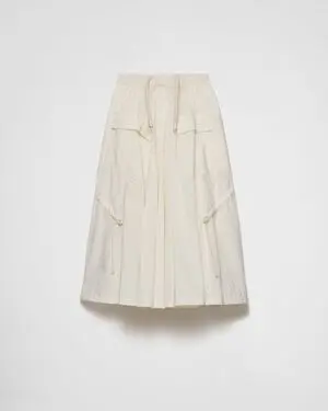 Prada Technical Pongé Skirt - Ivory