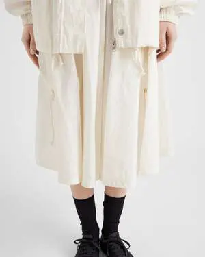 Prada Technical Pongé Skirt - Ivory