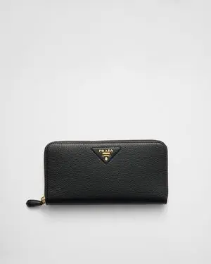 Prada Large Leather Wallet - Black