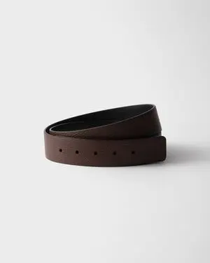 Prada Leather Belt Strap - Rust/black