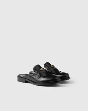 Prada Brushed Leather Mules
