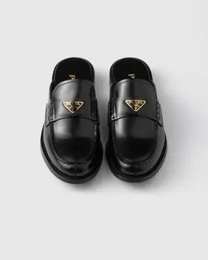 Prada Brushed Leather Mules
