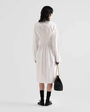Prada - Prada Cotton Canvas Fit And Flare Shirt Dress