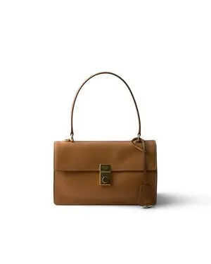 Prada Medium Leather Shoulder Bag - Brown