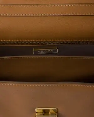 Prada Medium Leather Shoulder Bag - Brown