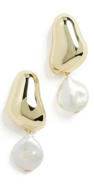 Shashi Carter Pearl Drop Earrings - Gold/pearl