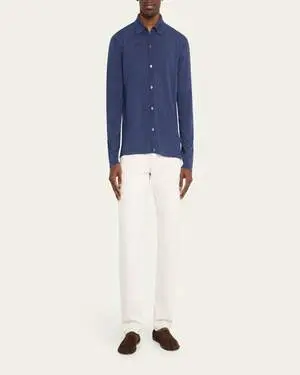 Bergdorf Goodman Wool Overshirt Cardigan - Blue