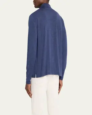 Bergdorf Goodman Wool Overshirt Cardigan - Blue