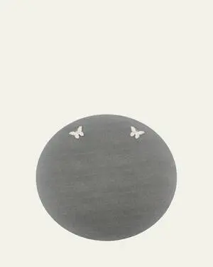 NOMI K Embossed Vegan Leather Placemat With Silver Butterflies - Grey