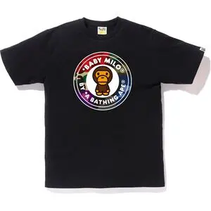 A BATHING APE Mixed Camo Milo Busy Works Tee Shirt - Black