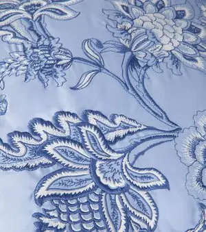 Etro Bloom Embroidered Cotton Cushion - Blue