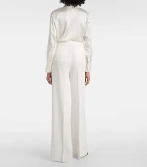 Max Mara Abetone High-rise Wide-leg Pants - Black