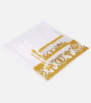 Versace Set Of 5 Cotton Terry Towels - White