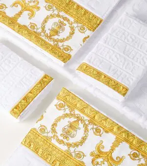 Versace Set Of 5 Cotton Terry Towels - White