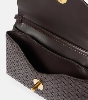 Bottega Veneta Knot Lock Intrecciato Leather Top-handle Bag - Brown