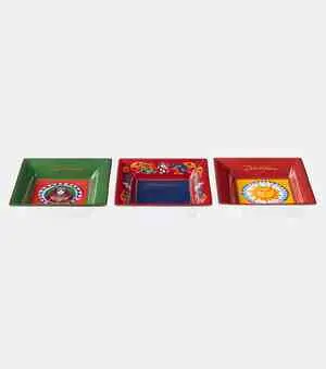 Dolce & Gabbana Carretto Set Of 3 Decorative Trays - Multicoloured