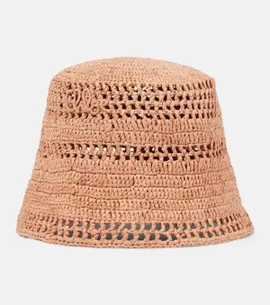 Chloé Raffia Bucket Hat - Pink