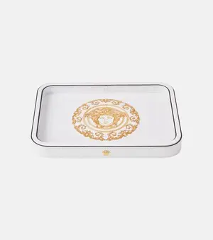 Versace Medusa Gala Big Leather Tray - White