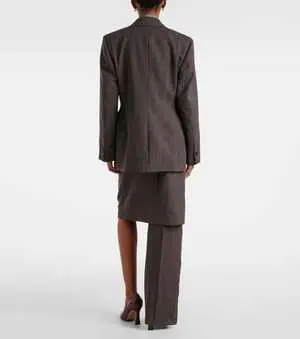 Bottega Veneta Striped Wool Blazer - Grey