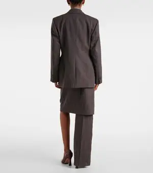 Bottega Veneta Striped Wool Blazer - Grey