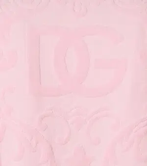 Dolce & Gabbana Dg Cotton Terry Jacquard Bathrobe - Pink