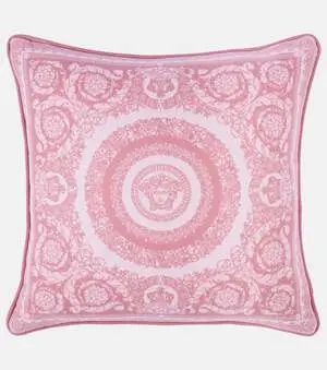 Versace Crete De Fleur Wool And Cashmere Cushion - Pink