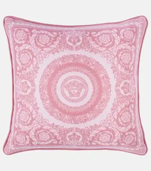 Versace Crete De Fleur Wool And Cashmere Cushion - Pink