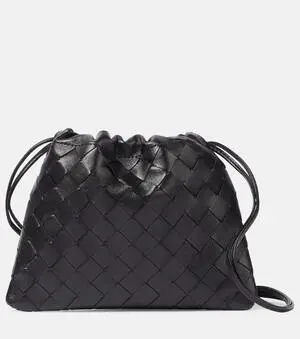 Bottega Veneta Small Leather Crossbody Bag - Black
