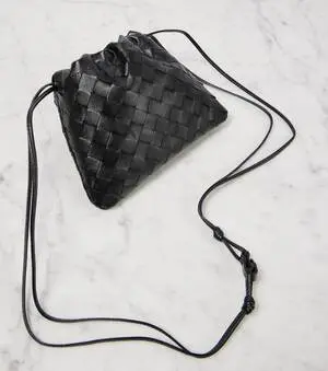 Bottega Veneta Small Leather Crossbody Bag - Black
