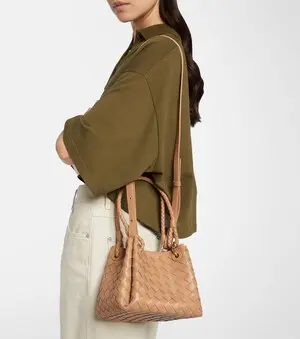 Bottega Veneta Small Intrecciato Leather Parachute Tote - Beige