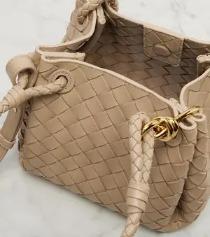 Bottega Veneta Small Intrecciato Leather Parachute Tote - Beige