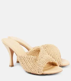 Bottega Veneta Raffia Mules Clogs For Women