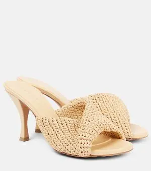 Bottega Veneta Raffia Mules - Yellow