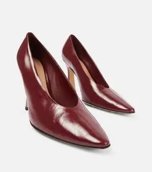 Bottega Veneta Sofia 90 Leather Pumps - Burgundy