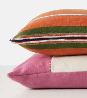 Etro Pegaso Embroidered Linen Cushion - Pink