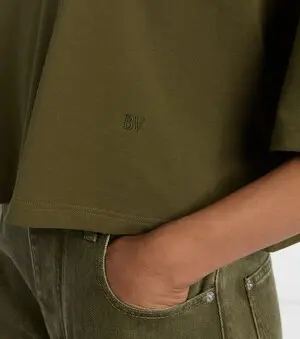Bottega Veneta Cropped Cotton Polo Shirt - Green