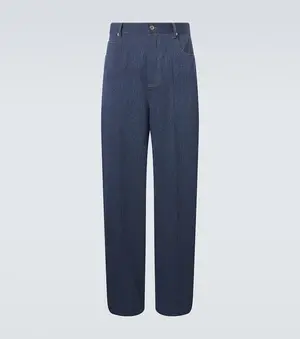 Bottega Veneta Wool And Cotton Drill Wide-leg Pants