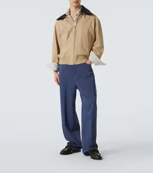 Bottega Veneta Wool And Cotton Drill Wide-leg Pants