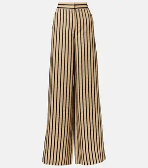 Max Mara Cestino Linen-blend Palazzo Pants - Beige